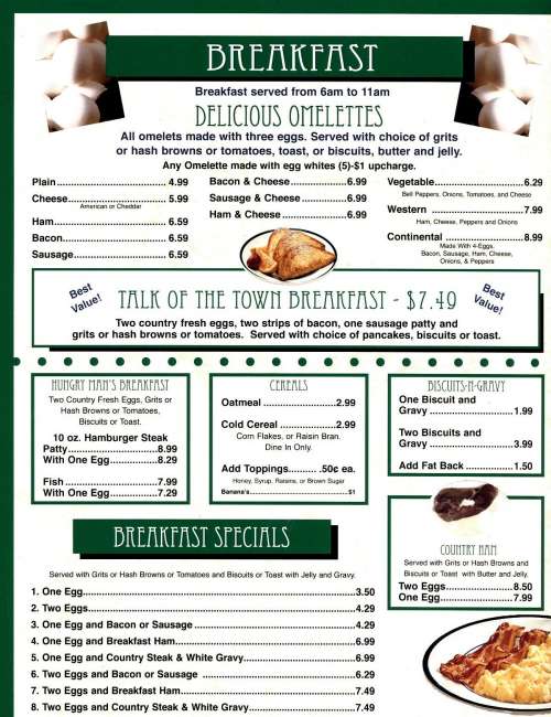 Mama Penn's Restaurant menu in Anderson, South Carolina, USA