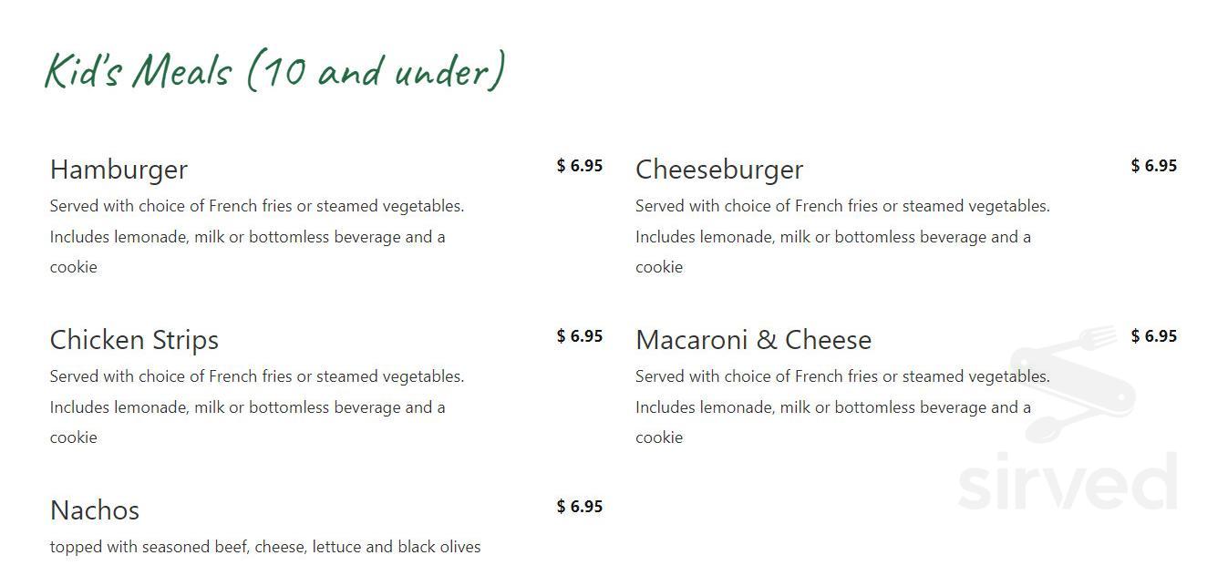 Menu - Spicer MN's Max's on the Green | Sirved