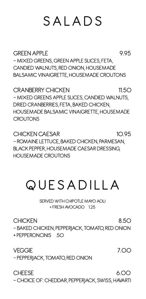 Shady Coffee & Tea menu in Roseville, California, USA