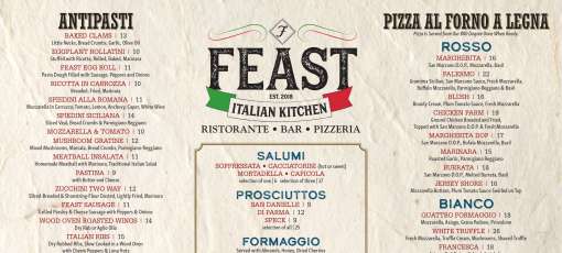 Menu for Feast Italian Kitchen Old Bridge NJ in Old Bridge, NJ | Sirved