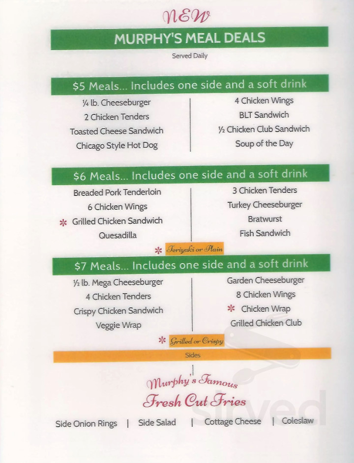 Murphy's Pub menus in Champaign, Illinois, United States