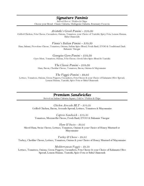 Taste of Old Country menu in Manassas, Virginia, USA