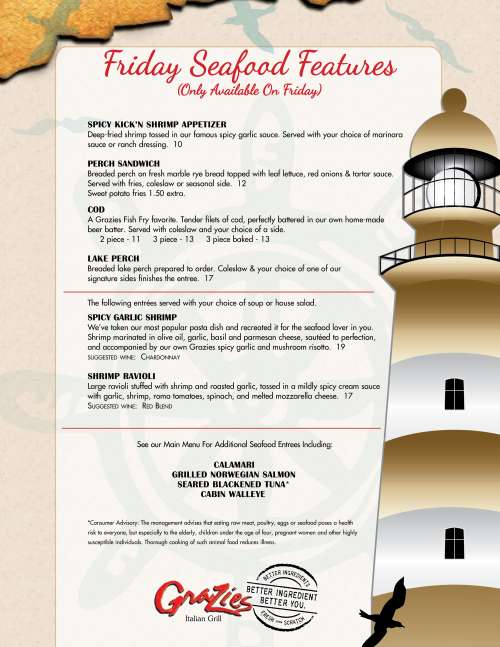 Grazies Italian | Restaurant and Grill menu in Fargo, North Dakota, USA