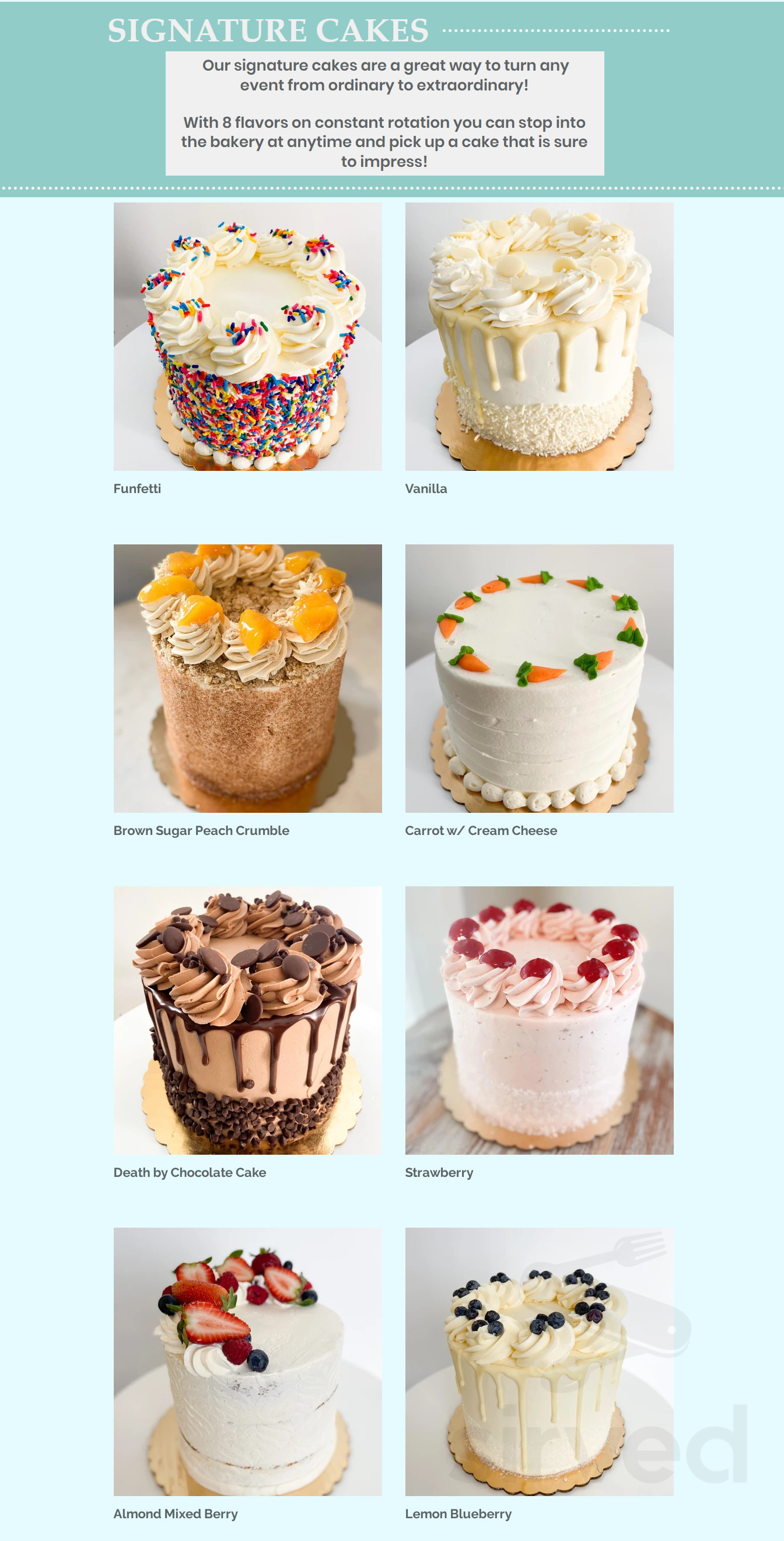 Famous Baking Company menu in New Bern, North Carolina, USA