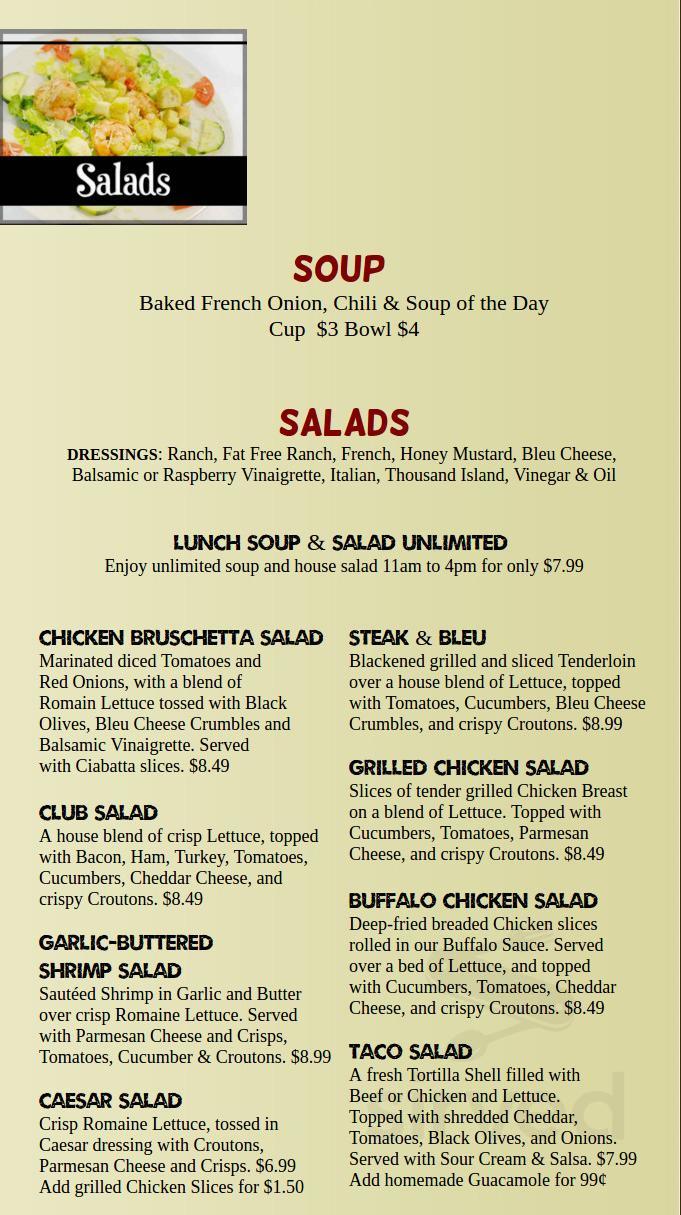 Rodeside Grill menu in Windsor, Wisconsin, USA