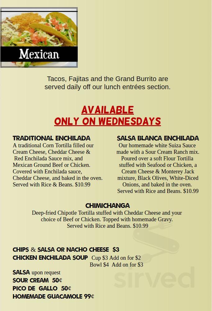 Rodeside Grill menu in Windsor, Wisconsin, USA