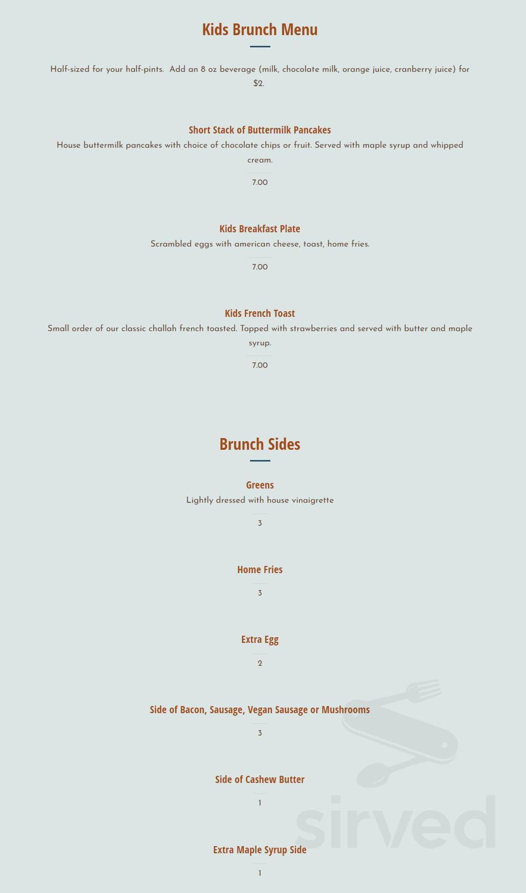 Butter Bar and Kitchen menu in Burlington, Vermont, USA