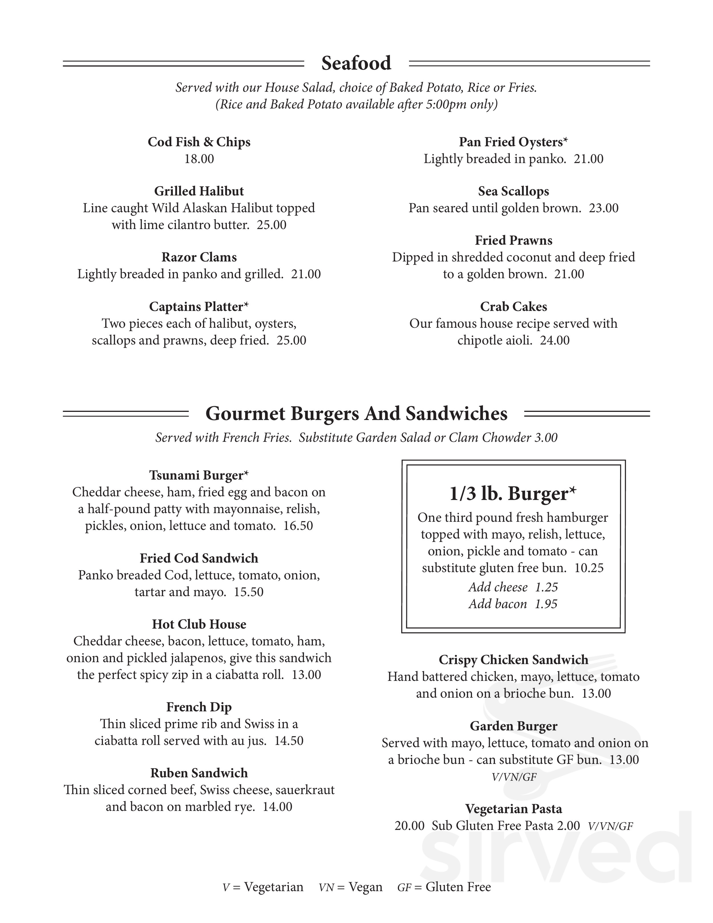 Menu - Manzanita OR's Big Wave Cafe | Sirved