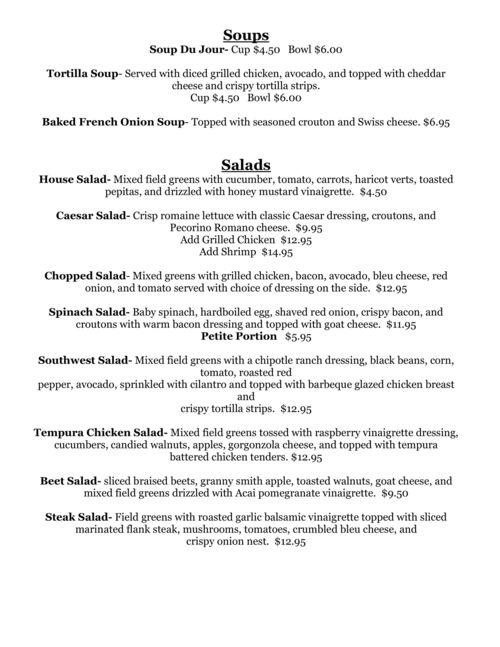 Oak Terrace Grille menu in Barrington, Illinois, USA