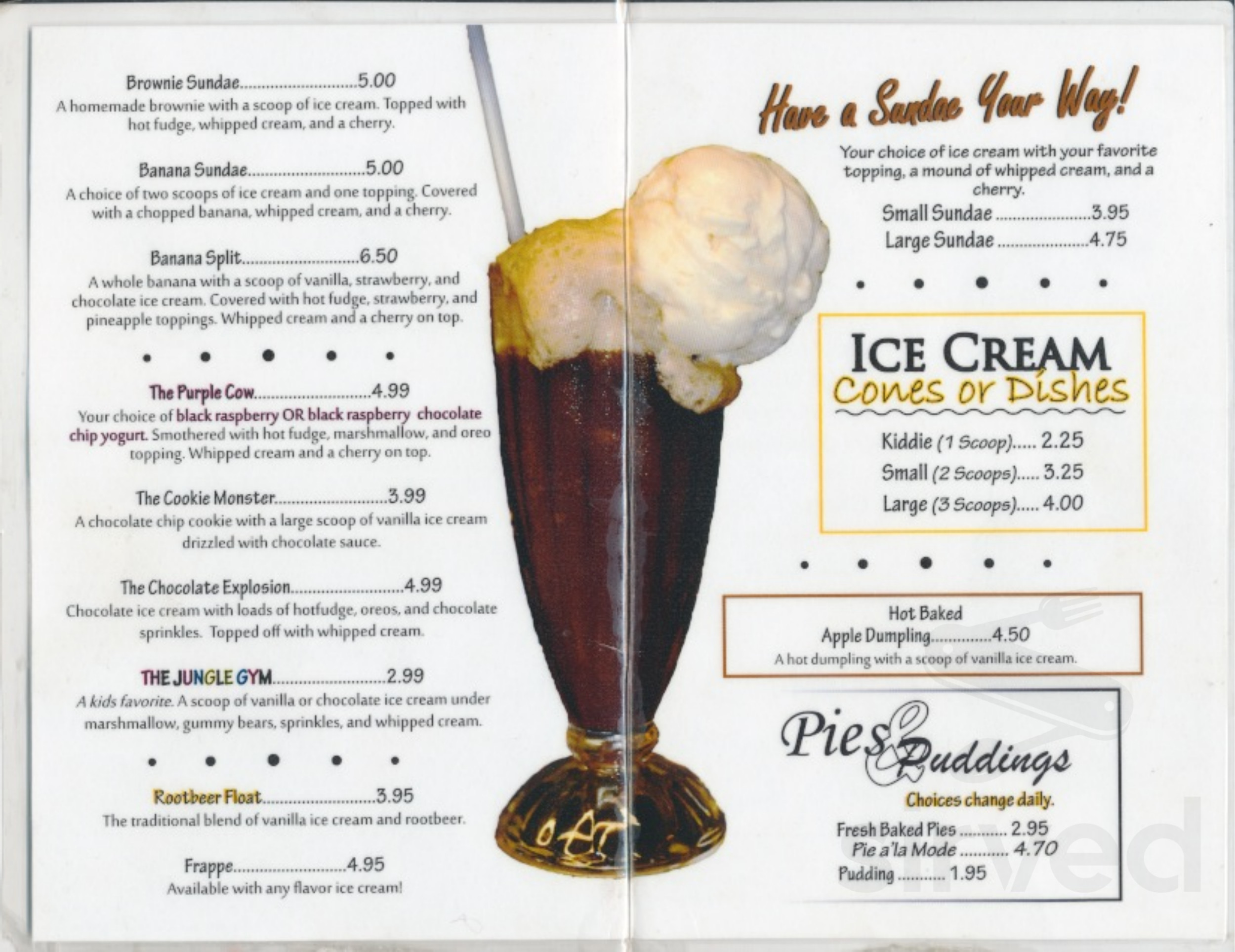 Shady Acres Diner menu in Foster, Rhode Island, USA