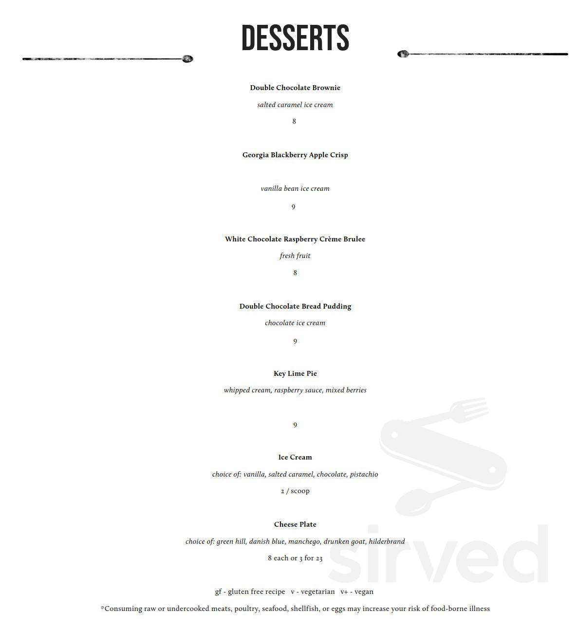 Century House menu in Woodstock, Georgia, USA