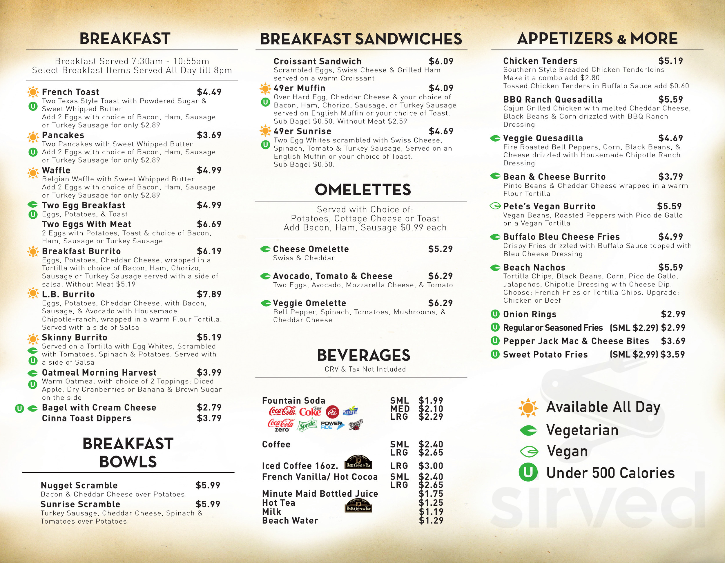 The Nugget Grill & Pub menus in Long Beach, California, United States