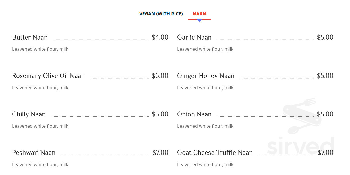 Raja Indian Cuisine & Bar menu in Wellington, Florida, USA