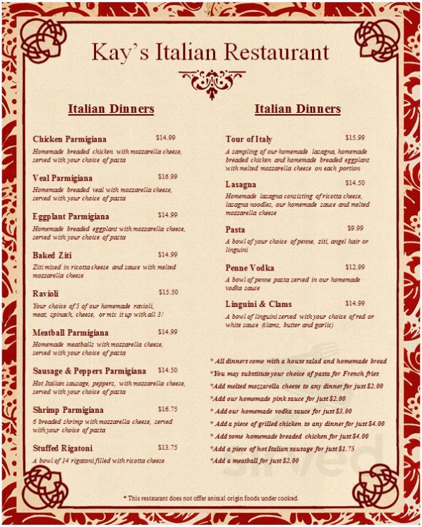 Kay's Lake Ariel menu in Lake Ariel, Pennsylvania, USA