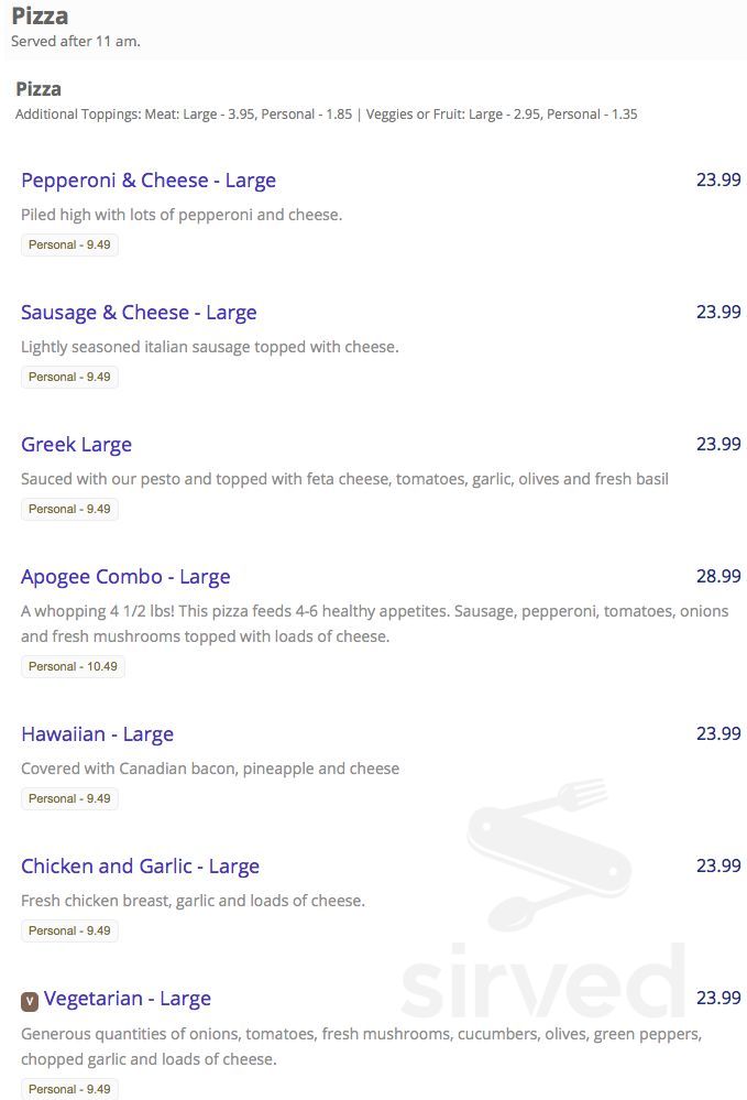 Apogee Pub & Eatery menus in Renton, Washington, United States