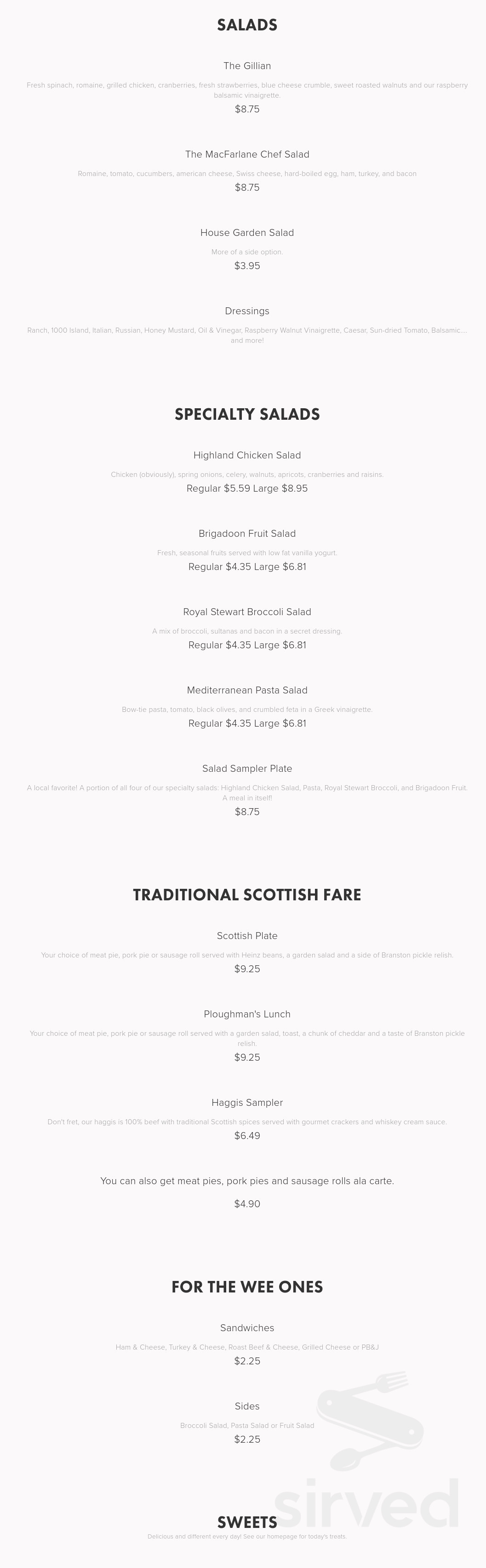 Highland Deli & Grill menu in Carrollton, Georgia, USA