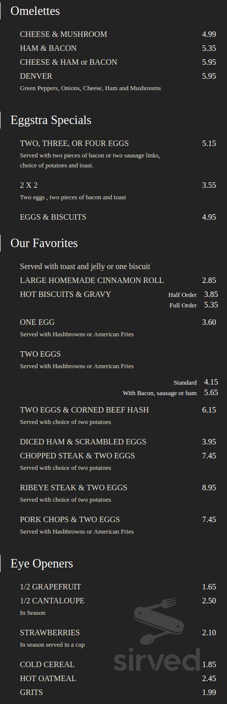 Cahill's Family Pancake House menus in Danville, Illinois, United States