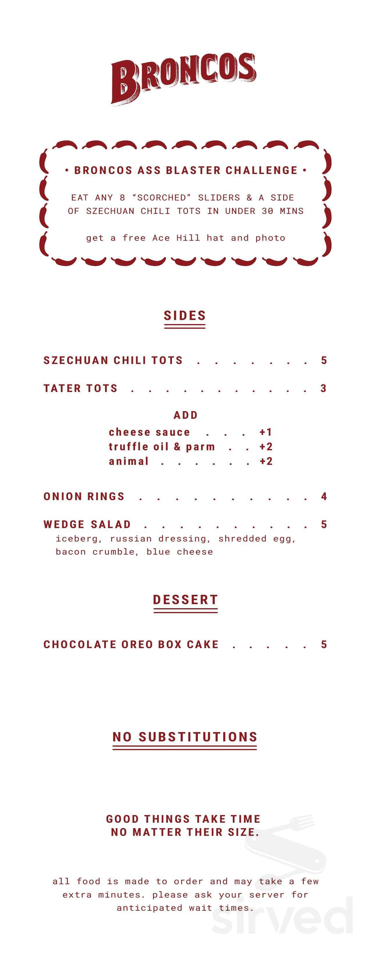 Pennies menu in Toronto, Ontario, Canada