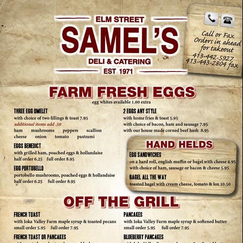 Samel's Deli and Catering menu in Pittsfield, Massachusetts, USA