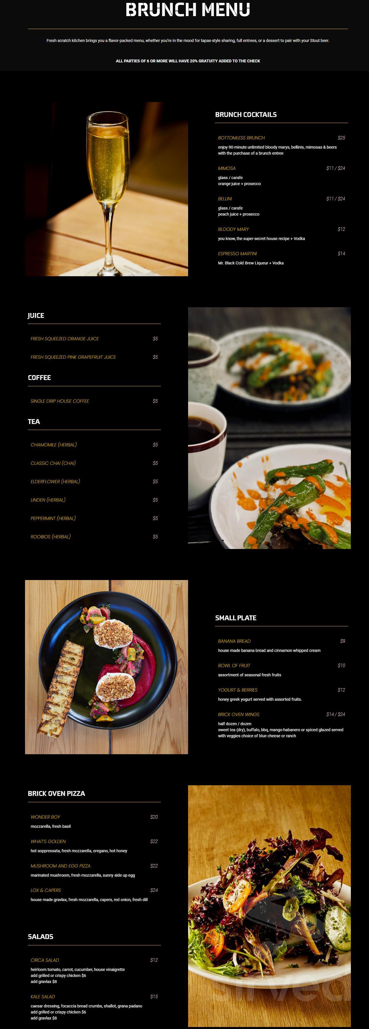 Menu - Brooklyn NY's Circa Brewing Co. | Sirved