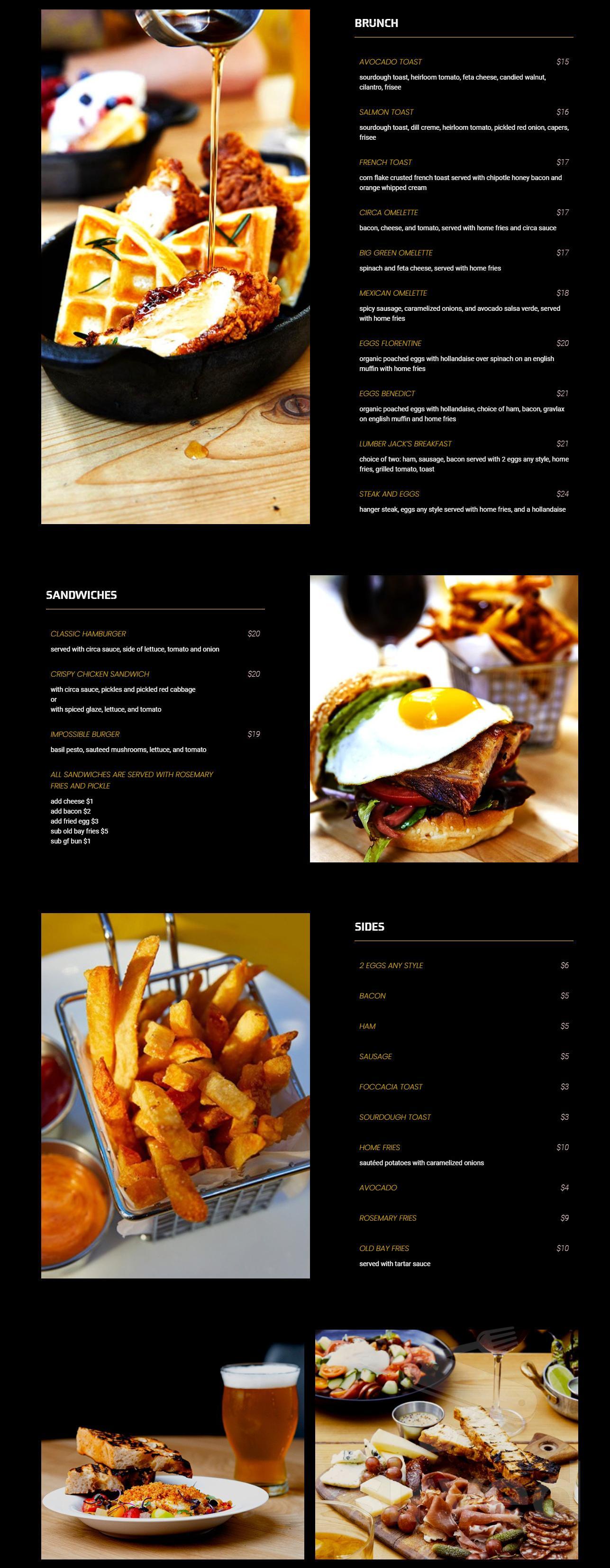 Menu - Brooklyn NY's Circa Brewing Co. | Sirved