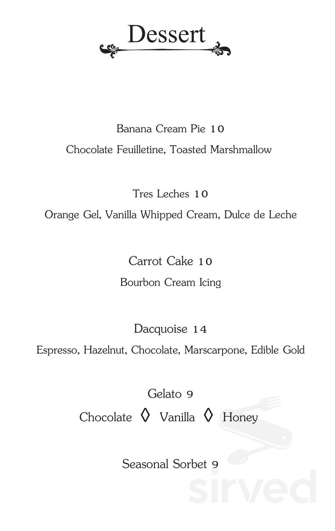 Chateau Marmont menu in Los Angeles, California, USA