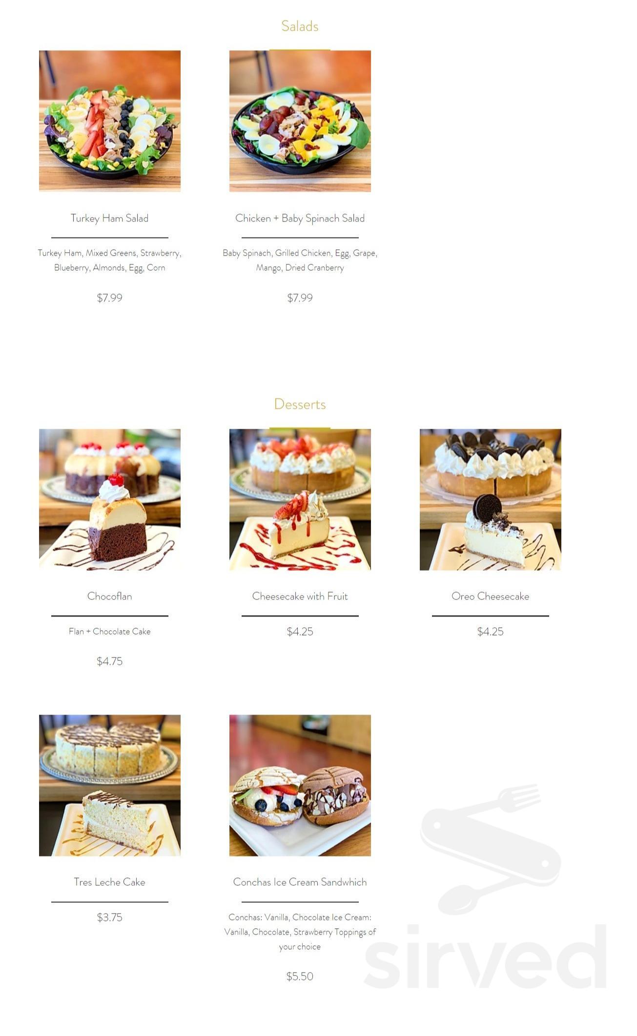 Kokitos menu in Fort Worth, Texas, USA