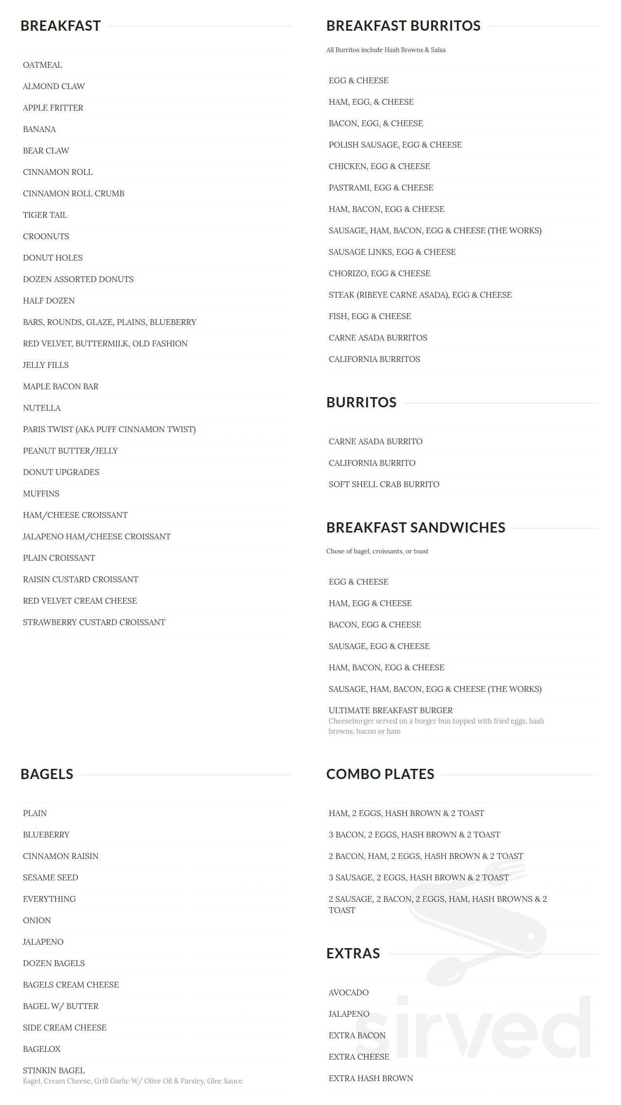 Glee Donuts & Burgers menus in Fountain Valley, California, United States