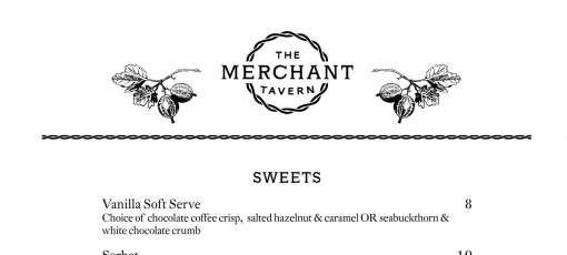 Menu for The Merchant Tavern in St. John's, NL | Sirved