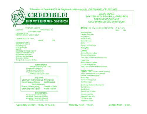 INGcredible! menu in Lansing, Michigan, USA