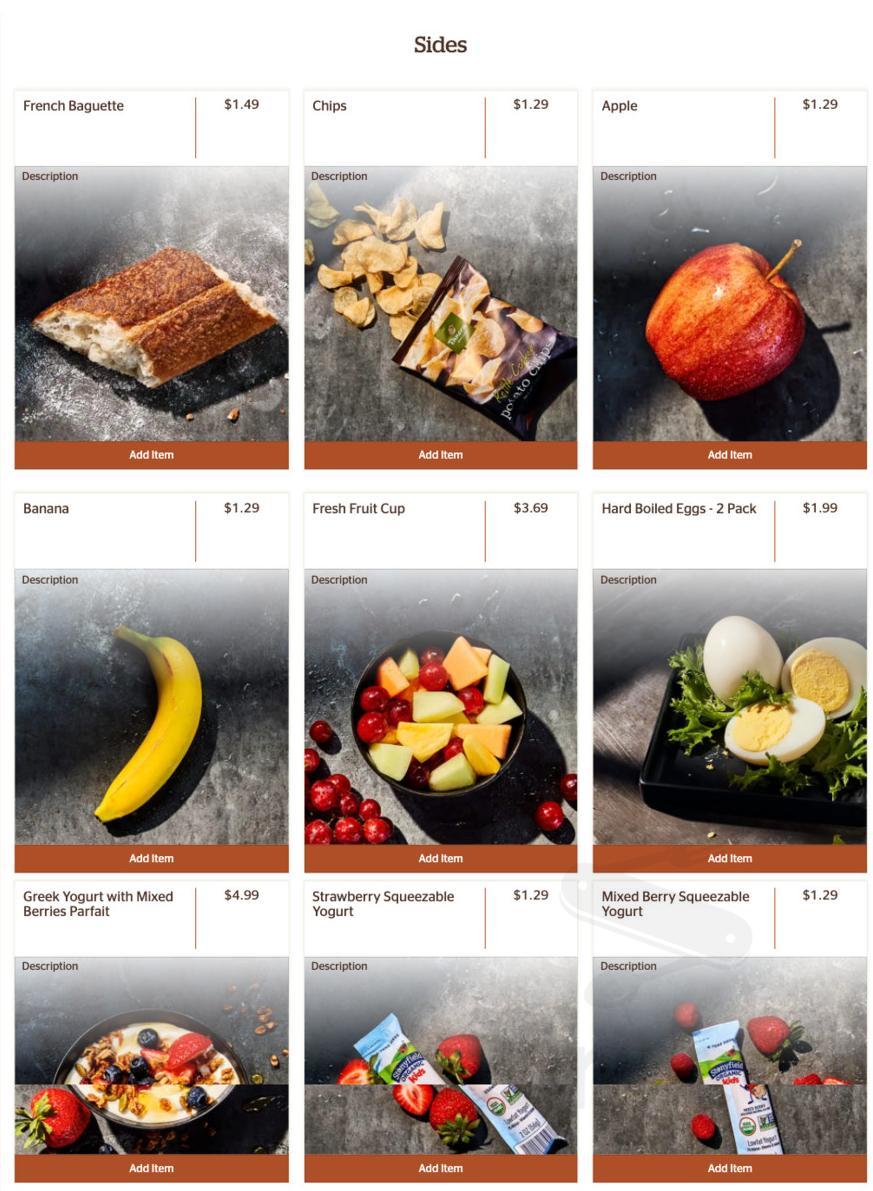 Panera Bread menu in Phoenix, Arizona, USA