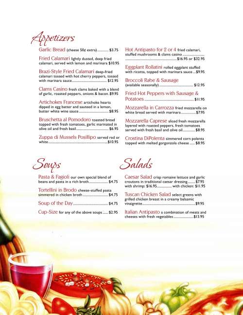Brazi's Italian Restaurant menu in New Haven, Connecticut, USA