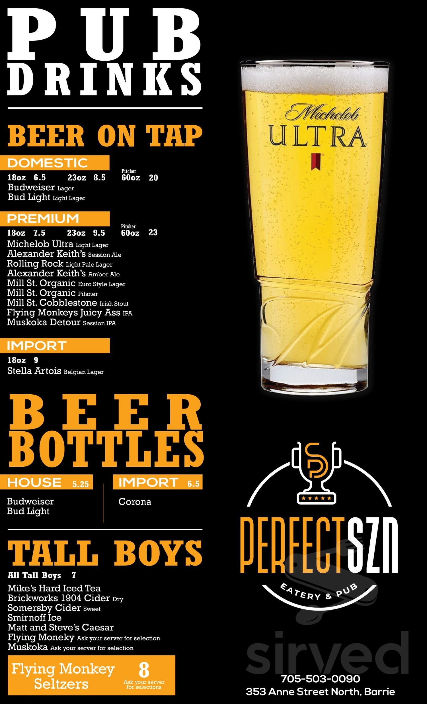 PERFECT SZN - BARRIE menus in Barrie, Ontario, Canada