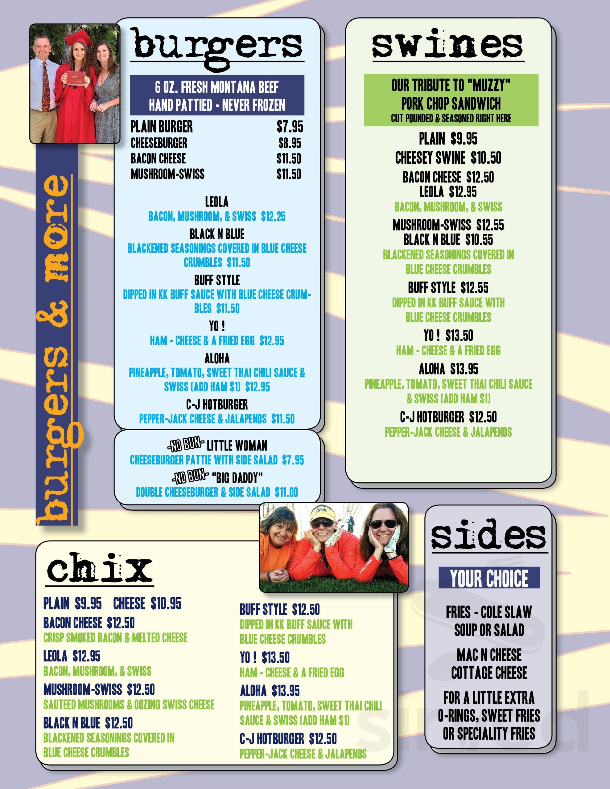 Korner Klub Bar menu in Bozeman, Montana, USA