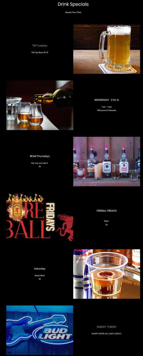 Last Call Bar menu in Mandan, North Dakota, USA