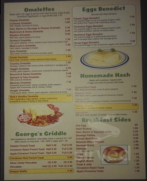 George's Restaurant menu in Howell, Michigan, USA