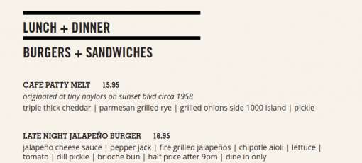 Menu for Reunion Kitchen + Drink Anaheim Hills in Anaheim, CA | Sirved