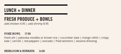 Menu for Reunion Kitchen + Drink Anaheim Hills in Anaheim, CA | Sirved
