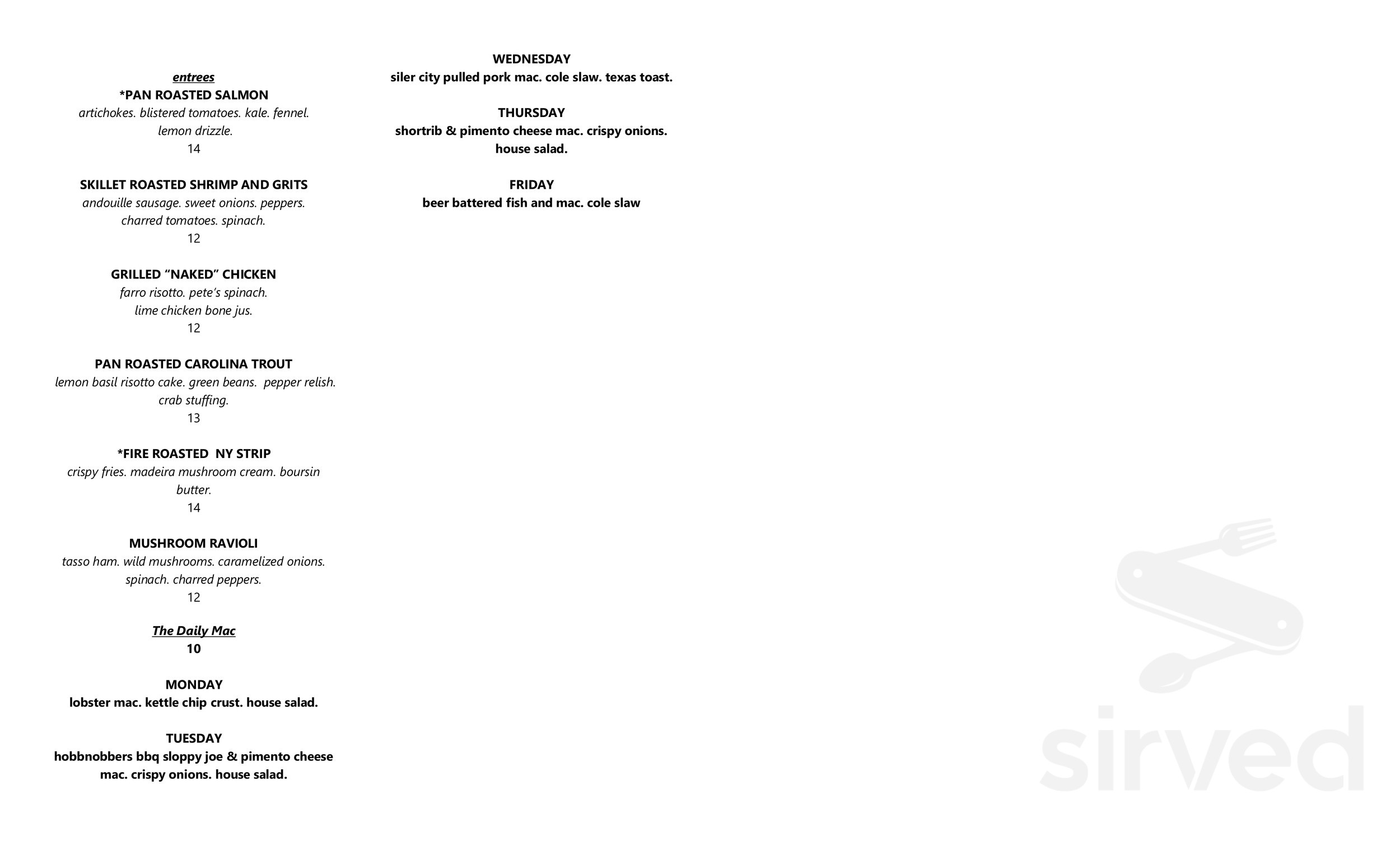 Menu - Rock Hill SC's The Flipside Restaurant | Sirved