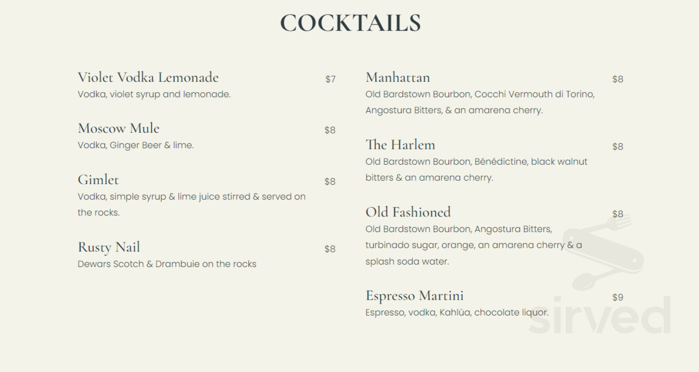 Anam Cara Cafe menu in Libertyville, Illinois, USA