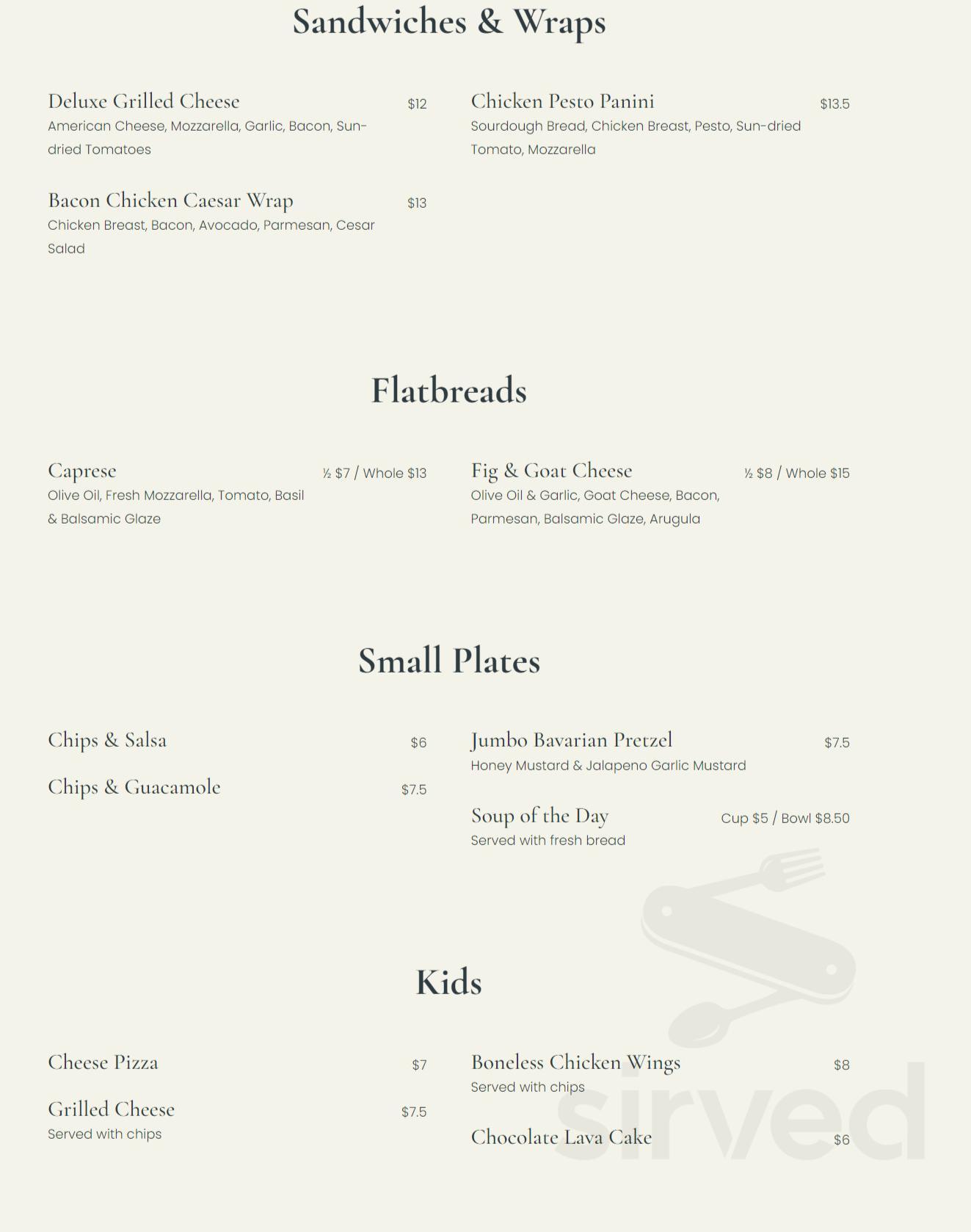 Anam Cara Cafe menu in Libertyville, Illinois, USA