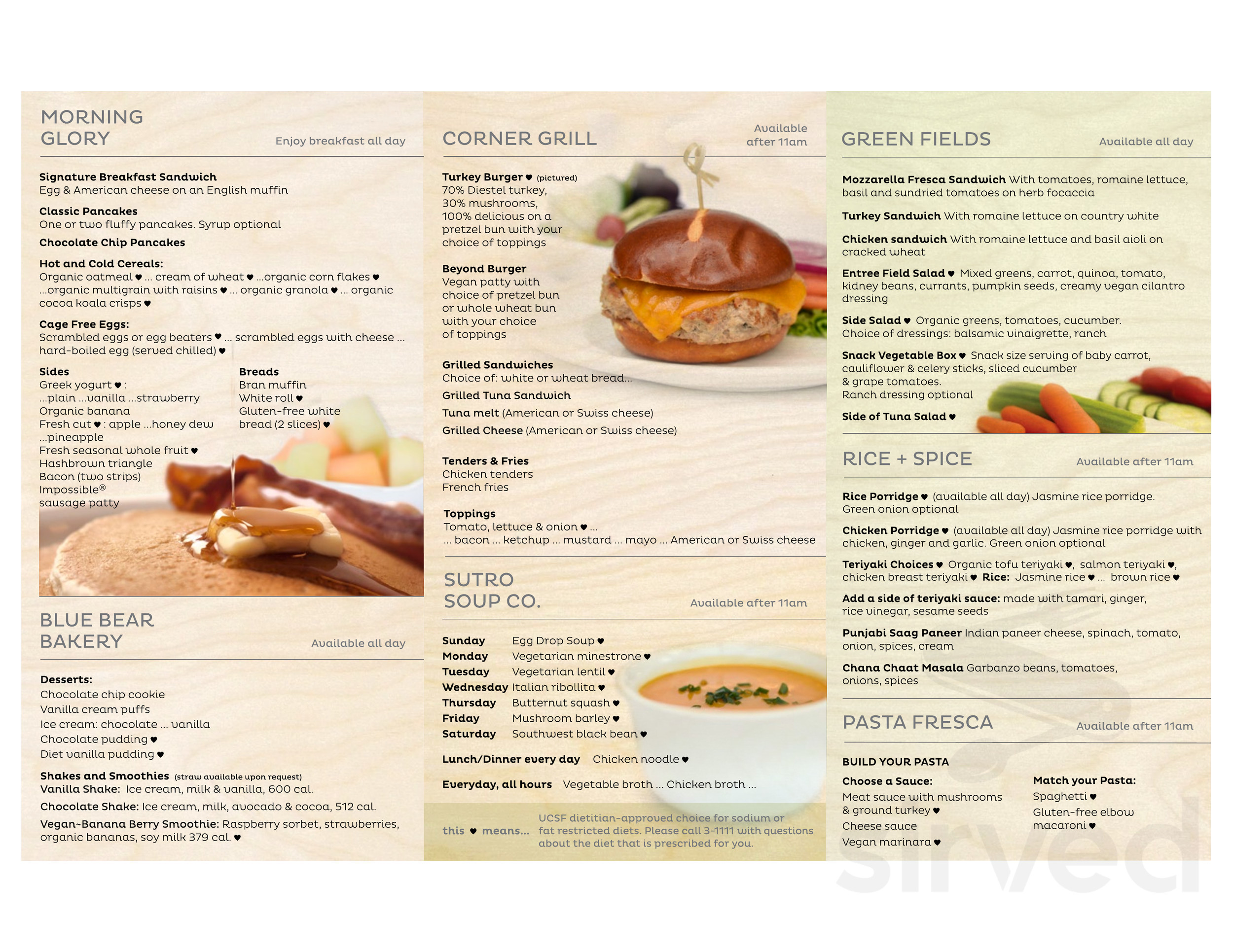 Menu for Moffitt Cafe - UCSF Medical Center in San Francisco, CA | Sirved