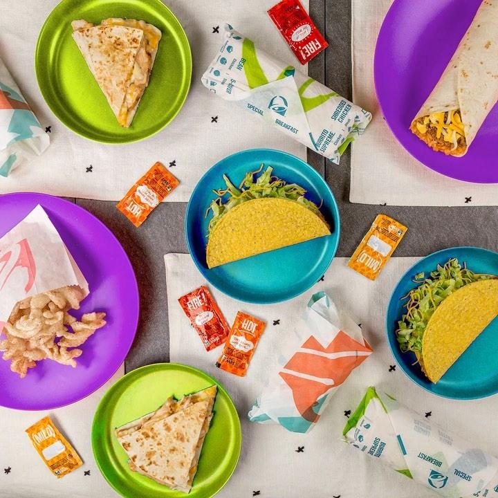 Taco Bell menu in Chicago, Illinois, USA