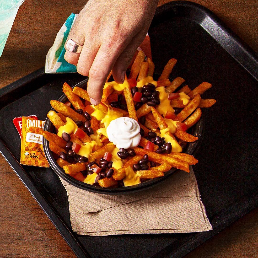 Taco Bell menu in Chicago, Illinois, USA