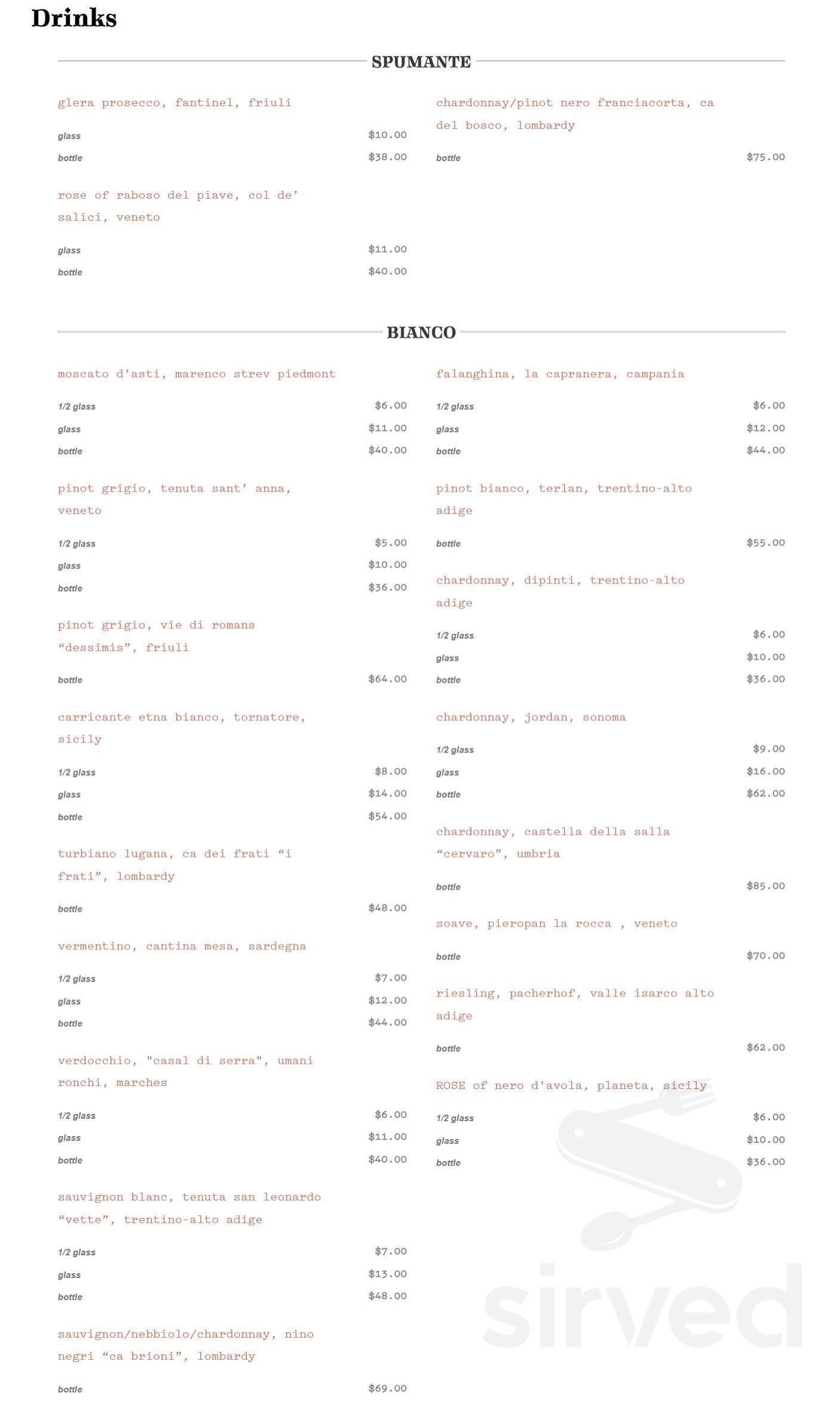 Bar 'Cino menus in Newport, Rhode Island, United States