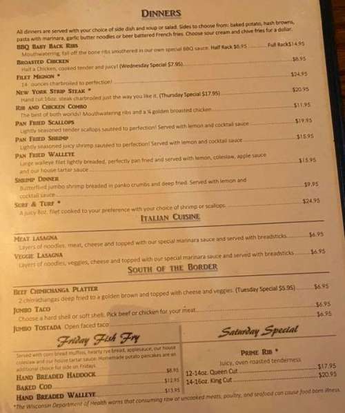 Barley's Hops & Malt menu in East Troy, Wisconsin, USA