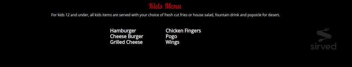 The Iron Rooster Rotisserie and Grill menus in Marmora, Ontario, Canada