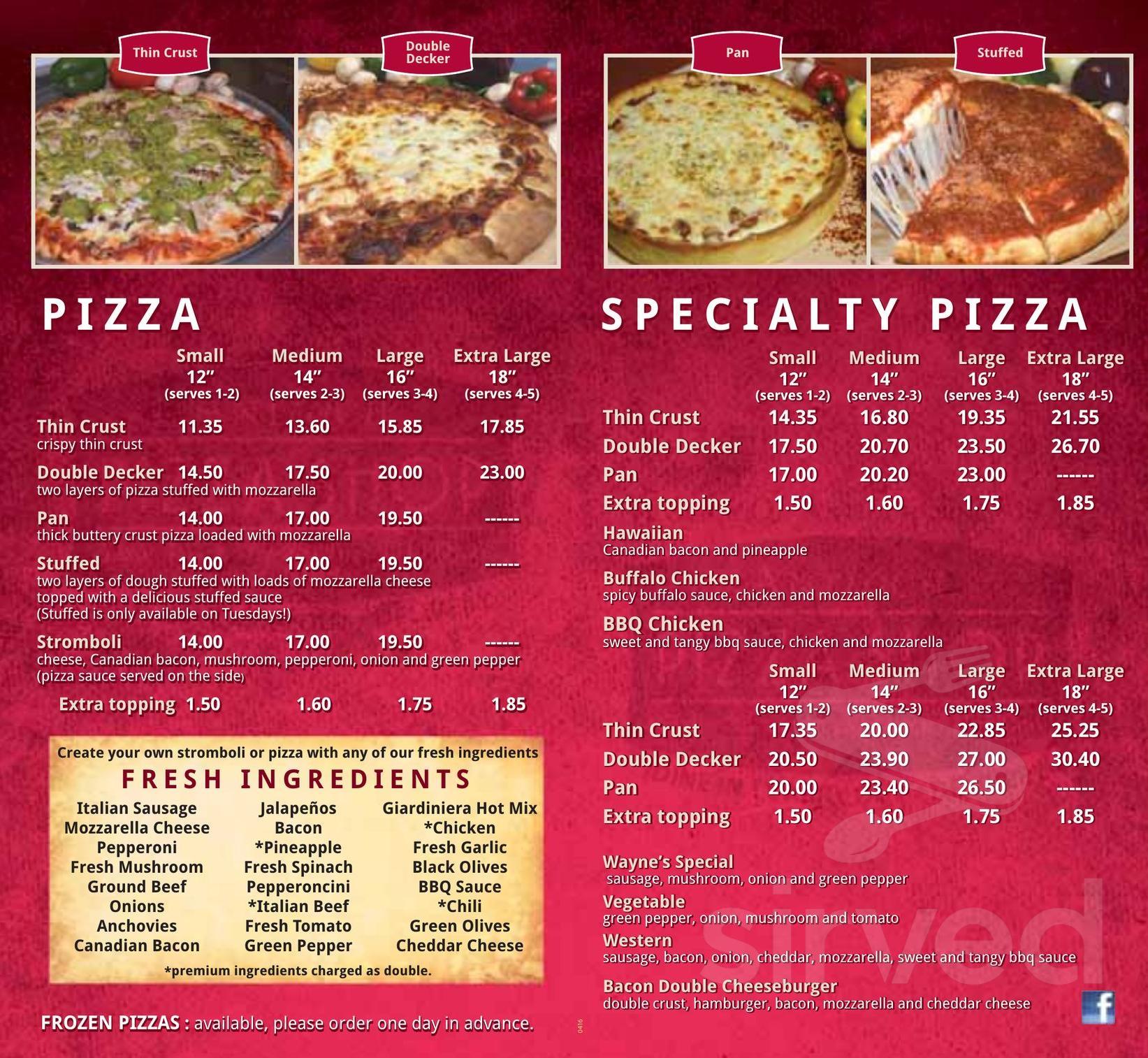 Antioch Pizza Shop menu in Antioch, Illinois, USA
