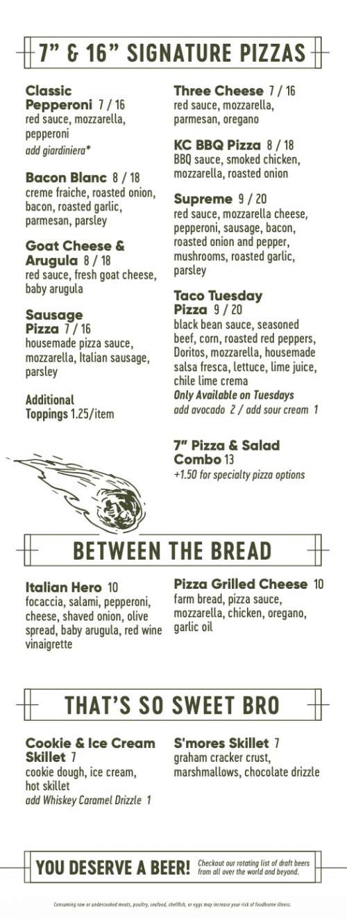 Apogee Coffee and Draft menu in Olathe, Kansas, USA
