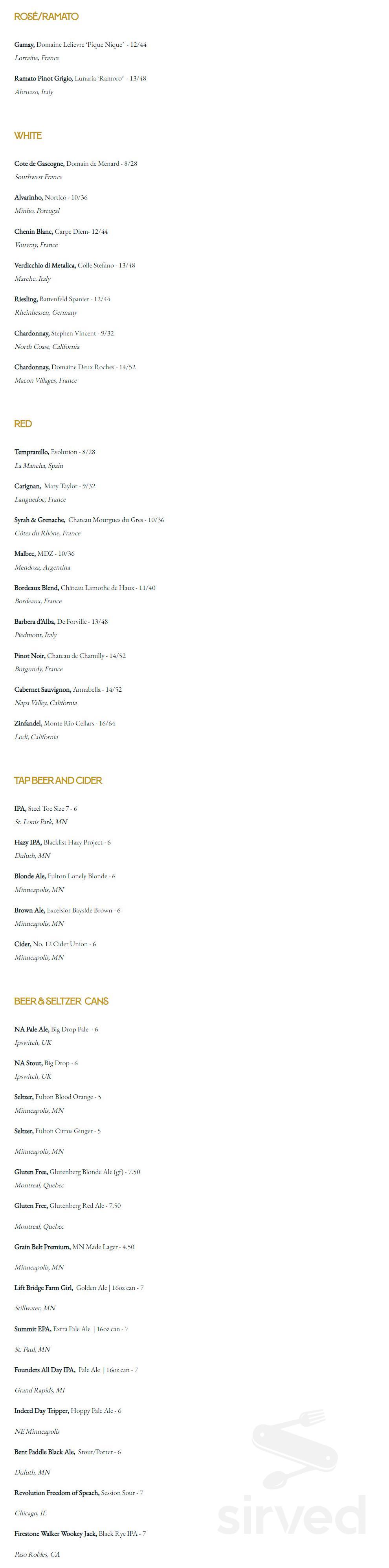 Churchill St. menus in Shoreview, Minnesota, United States